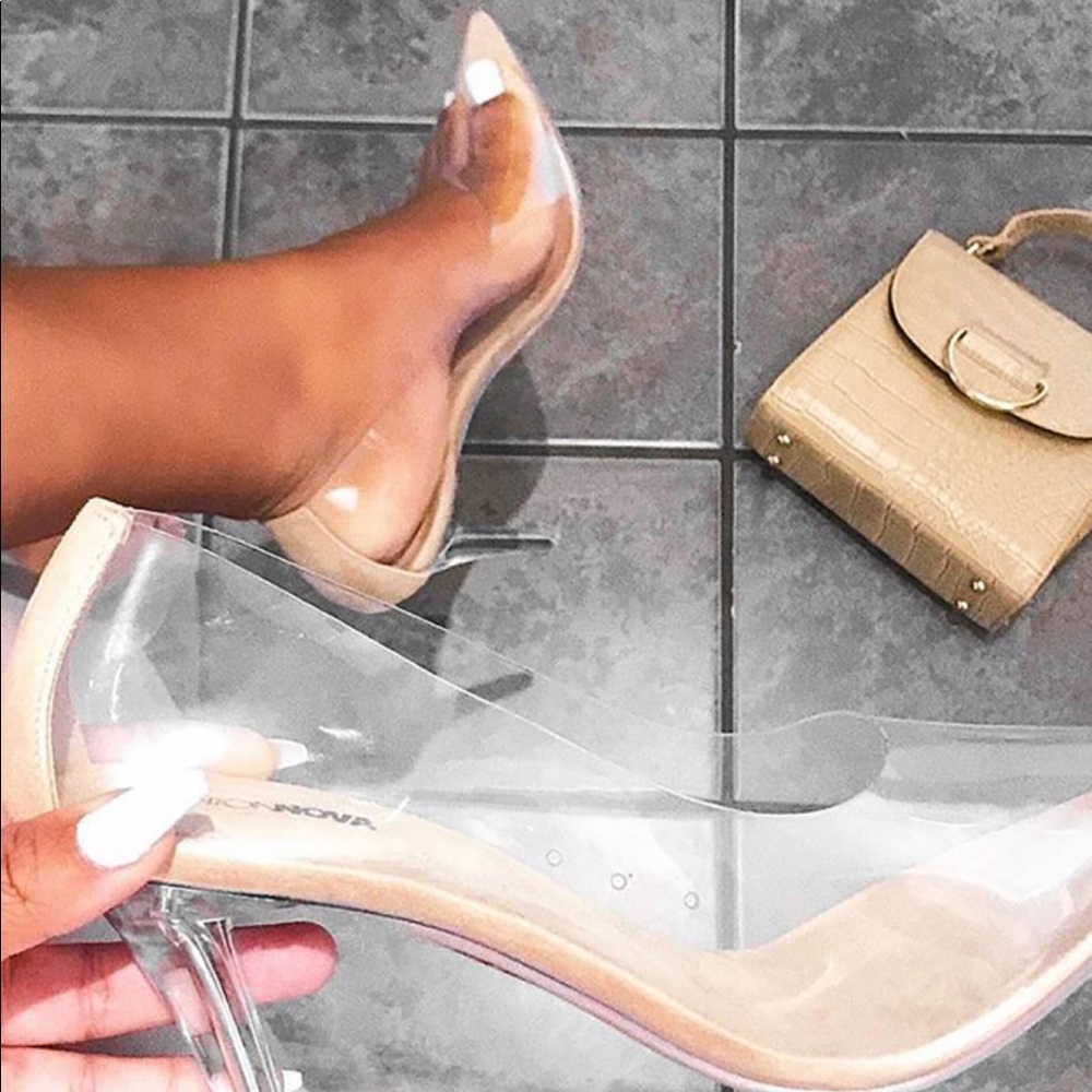 Glass Clear Cinderella Slipper Pump - Gem